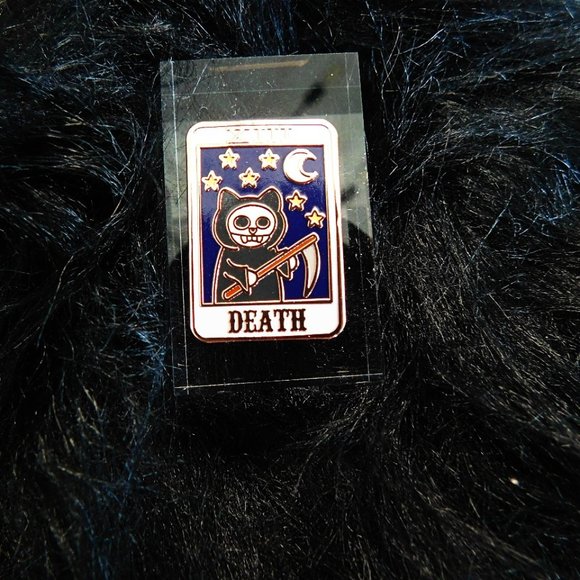 Kitty With A Cupcake | Jewelry | Death Kitty Enamel Pin | Poshmark